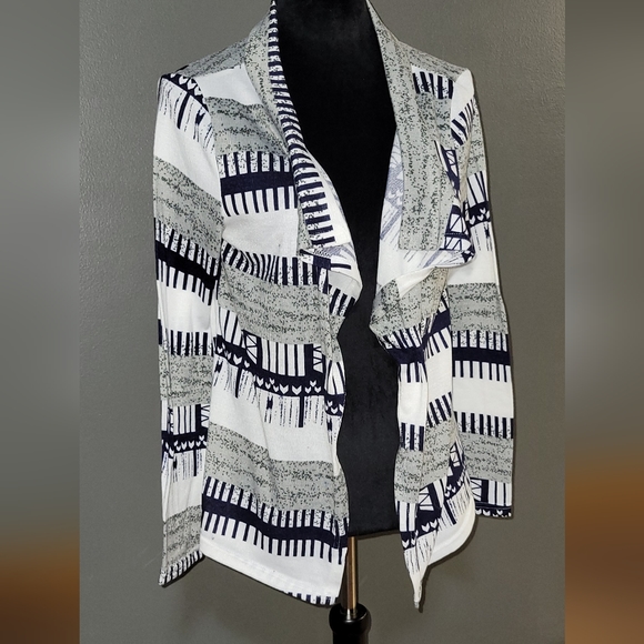 Source Unknown | Sweaters | Womens Draped Openfront Geometric Cardigan ...